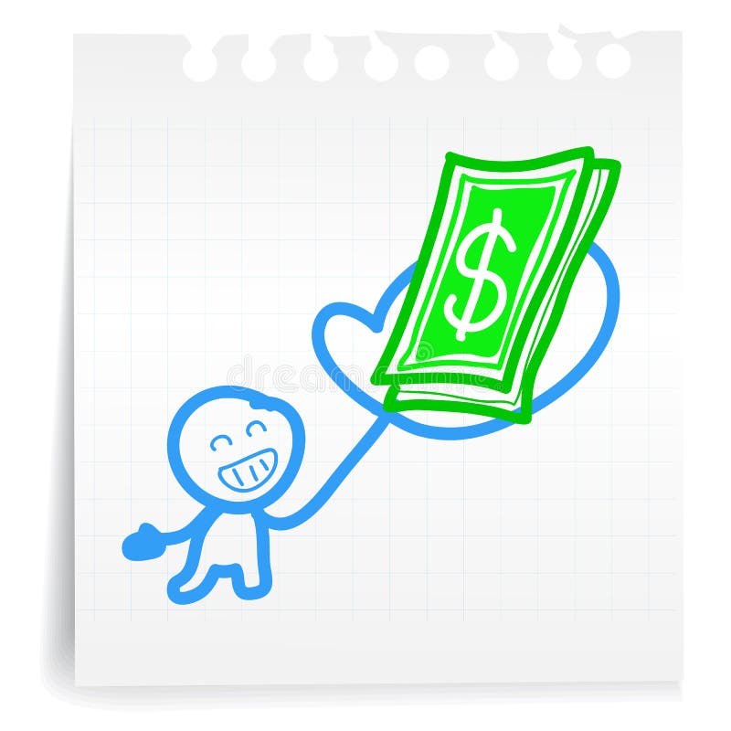 Get Paid Cartoon_on Paper Note Stock Vector - Illustration of enjoyment ...