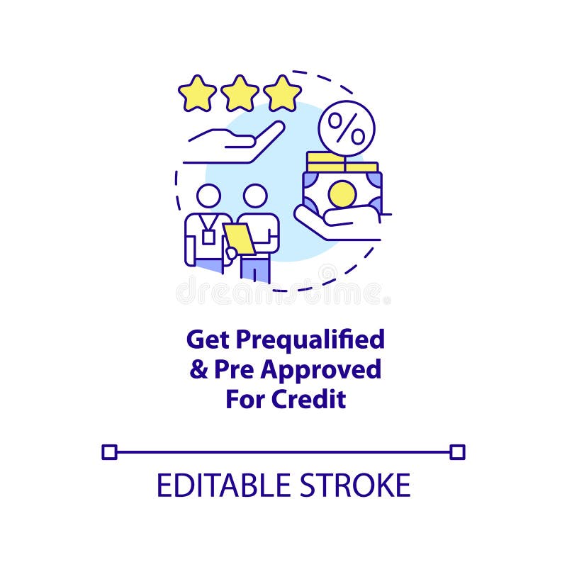 Get Prequalified and Pre Approved for Credit Concept Icon Stock Vector ... Get Prequalified and Pre Approved for Credit Concept Icon Stock Vector ...