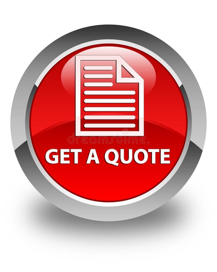 Get a Quote (page Icon) Glossy Red Round Button Stock Illustration ...