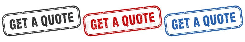 Get a Quote Blue 3d Realistic Square Button Stock Vector - Illustration ...