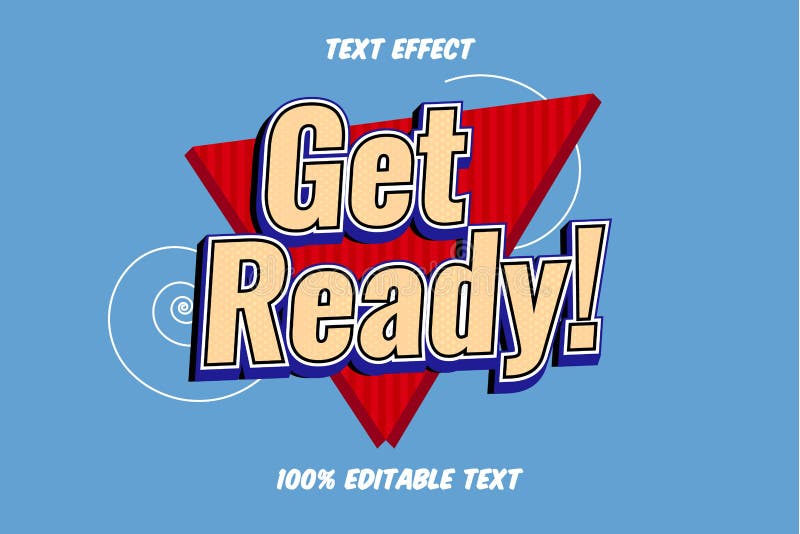Get Ready with Modern Style Editable Text Effect Stock Vector ...