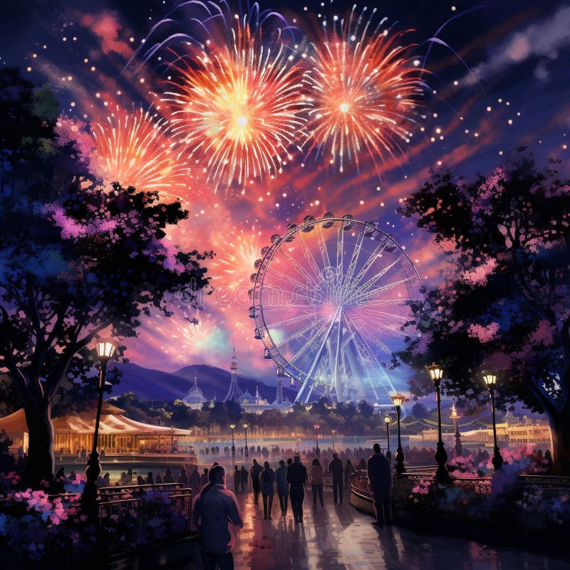 Illuminated Dreams: Wondrous Fireworks Igniting the Imagination Stock ...