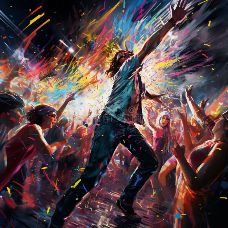 Vibrant Dance Floor Scene with Enthusiastic Dancers Stock Photo - Image ...