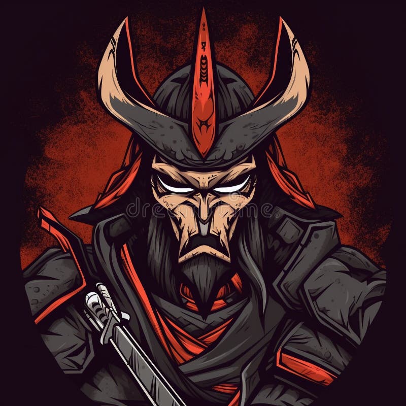 Cartoon Samurai Logo for a Gaming Brand Stock Illustration ...