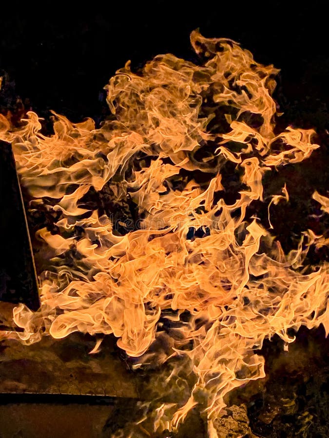 Close Up Photo of a Fire with Detail of Flames and Fire Texture Stock ...