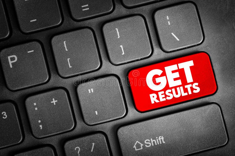 Get Results Text Button on Keyboard, Concept Background Stock ...