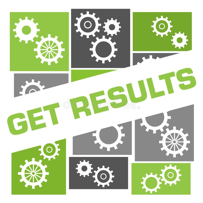 Get Results Green Grey Gears Grid Badge Style Stock Illustration ...