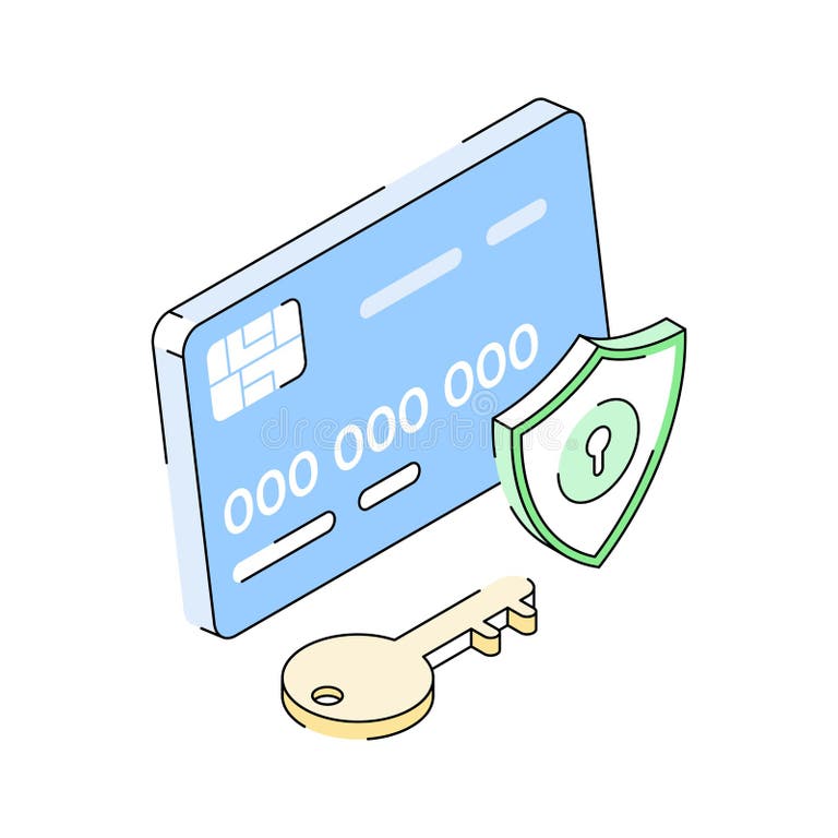 Get a Sight of this Modern Isometric Icon of Secure Card Stock Vector ...