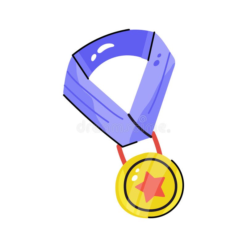 Get this Sketchy Design Sticker of Gold Medal Stock Illustration ...