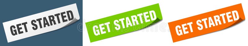 Get Started Banner. Get Started Speech Bubble Label Set. Stock Vector ...