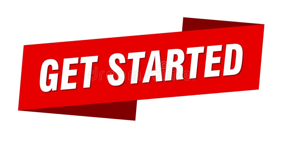 Get Started Banner Template. Get Started Ribbon Label Stock Vector ...