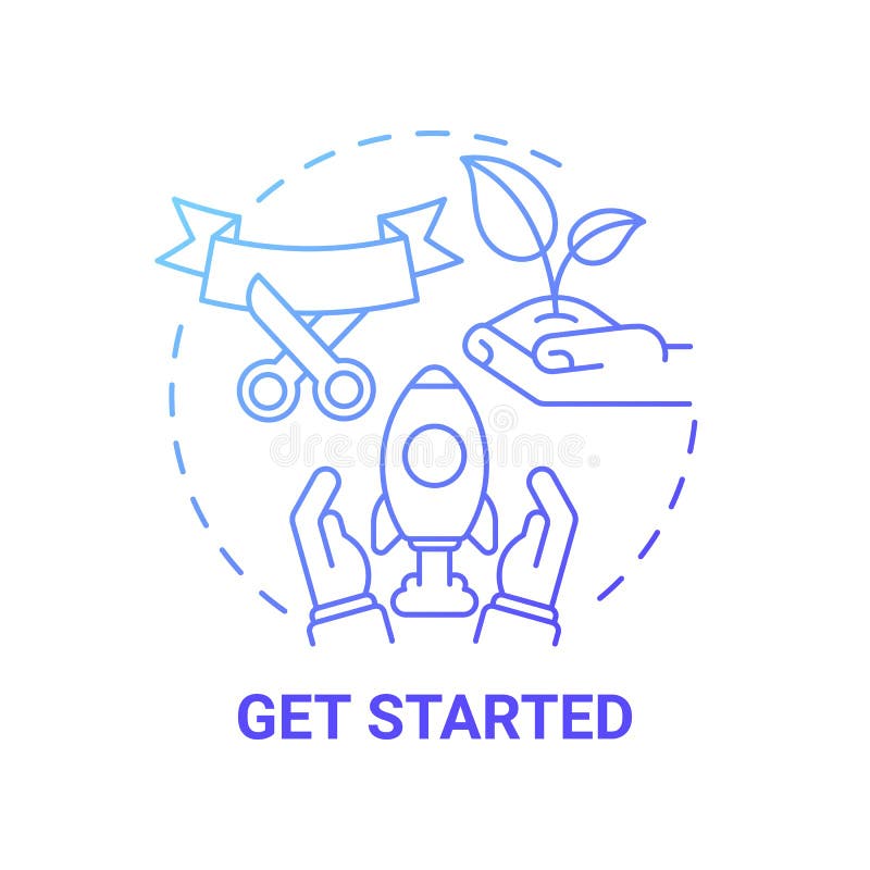 Get Started Blue Gradient Concept Icon Stock Vector - Illustration of ...