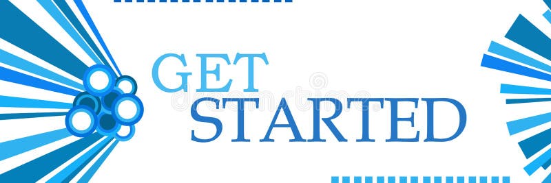 Get Started Blue Square Isolated Web Button Stock Vector - Illustration ...