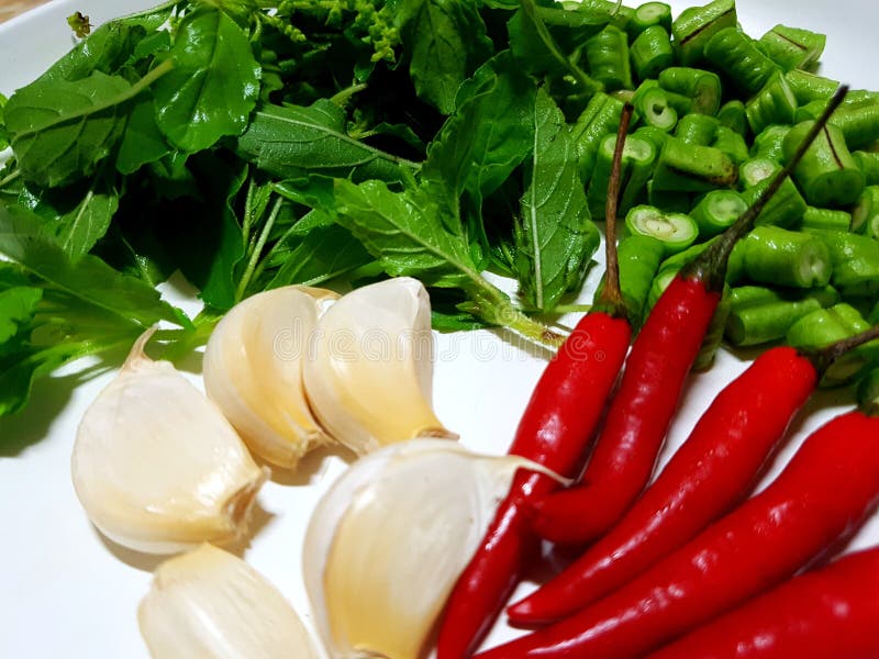 Get Started Cooking with Basil Leaves, Chilli, Garlic Long Beans Stock ...