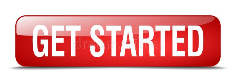 Get Started Red Square 3d Realistic Isolated Button Stock Vector ...