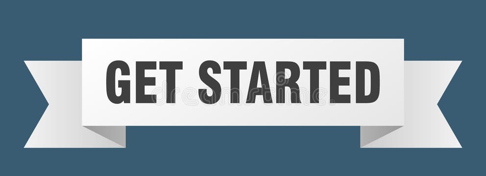 Get started ribbon. stock vector. Illustration of started - 153889010