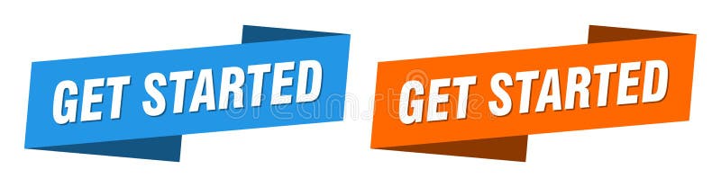 Get Started Banner. Get Started Speech Bubble Label Set. Stock Vector ...