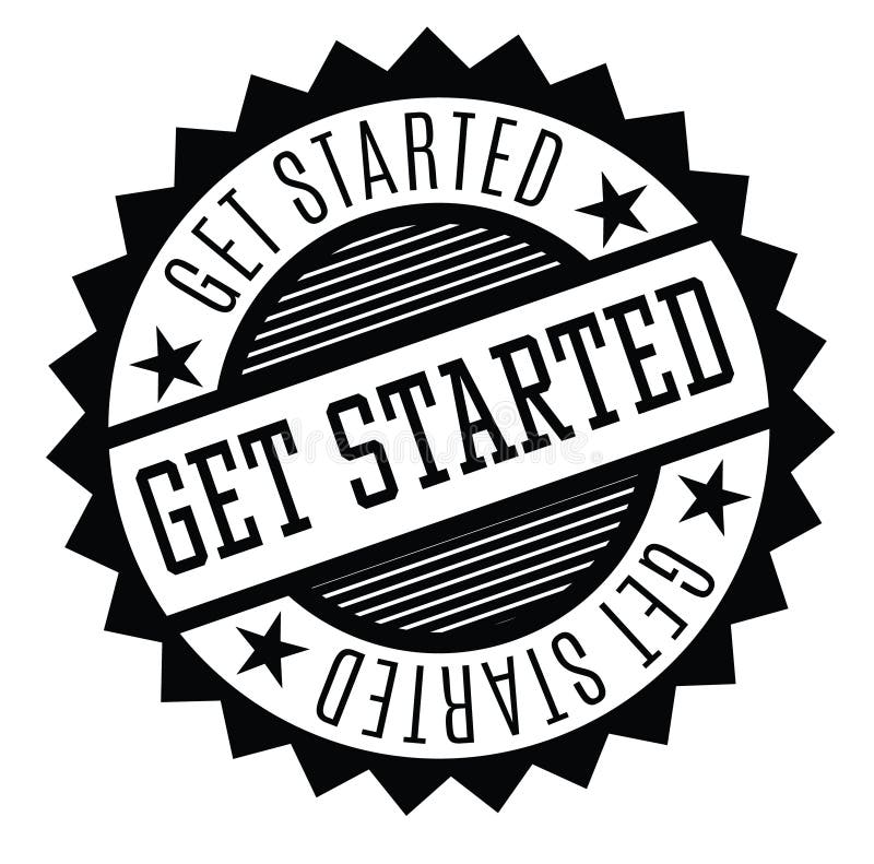 Get started rubber stamp stock vector. Illustration of open - 125378921