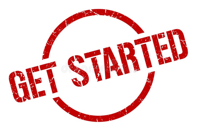 Get started stamp stock vector. Illustration of round - 136876638