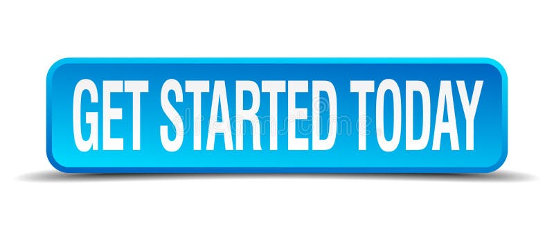 Get Started Blue Square Isolated Web Button Stock Vector - Illustration ...