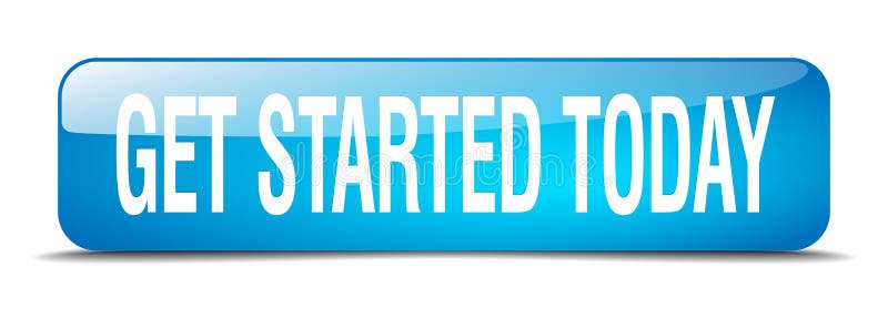 Get Started Blue Square Isolated Web Button Stock Vector - Illustration ...