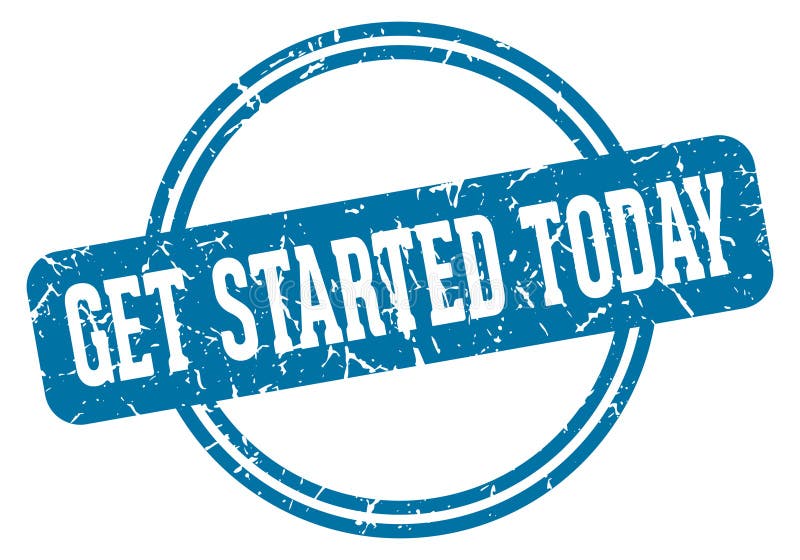 Get Started Blue Square Isolated Web Button Stock Vector - Illustration ...