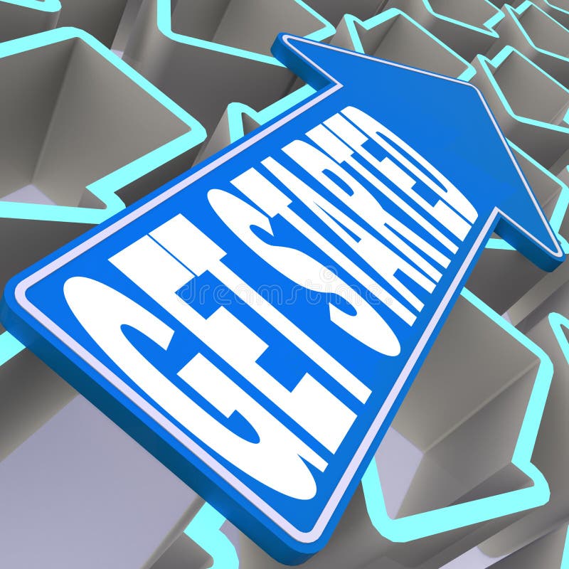 3d arrow and get started stock illustration. Illustration of economics ...