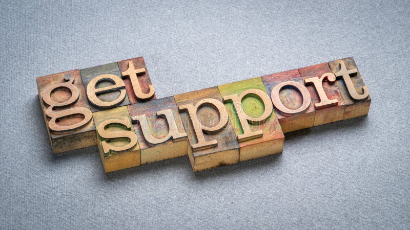 Support in Letterpress Type Stock Photo - Image of text, grain: 22468274