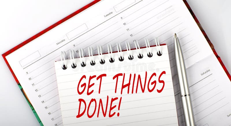 GET THINGS DONE Text on Notebook on the Diary,business Stock Image ...