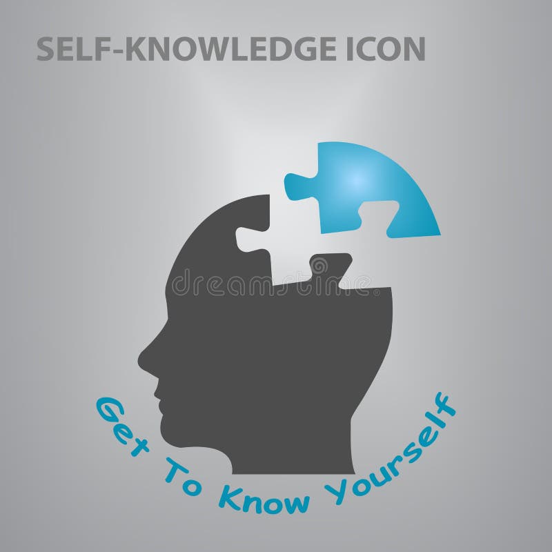 Get To Know Yourself Icon Vector Silhouette of Head of Man Stock Vector ...