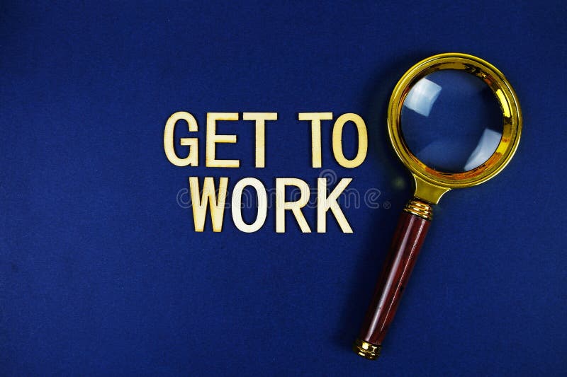 Get To Work Alphabet Letters with Magnifying Glass on Navy Blue ...