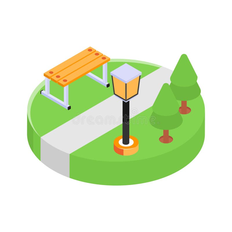 Get this Trendy Park Location Isometric Vector Stock Illustration ...