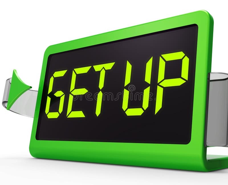 Get Up Clock Message Meaning Wake Up and Rise Stock Illustration ...