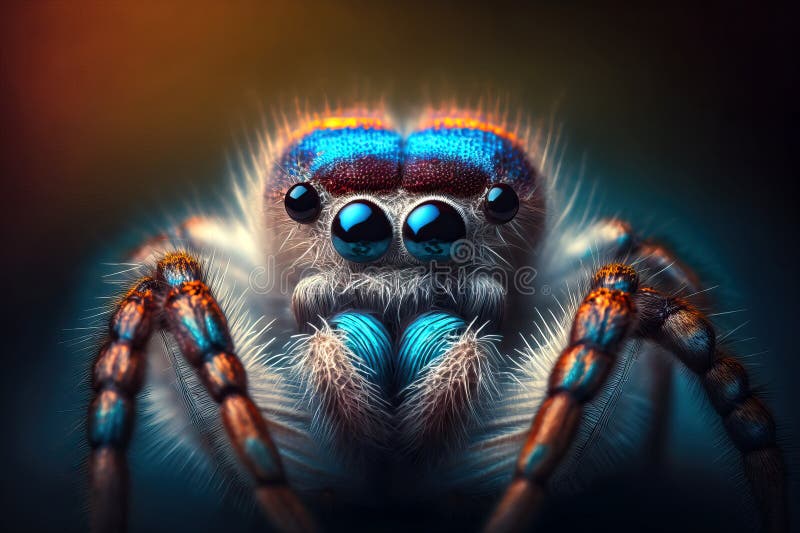 Macro Spider Eye in Nature - AI Generated Stock Illustration ...