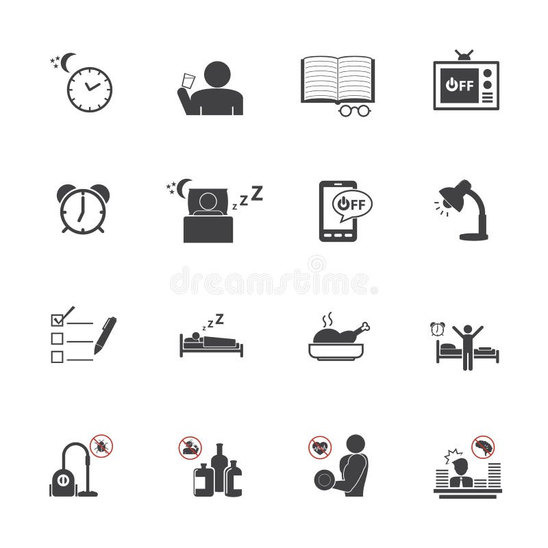 Time with daily Routine Icon Set Stock Vector - Illustration of symbol ...