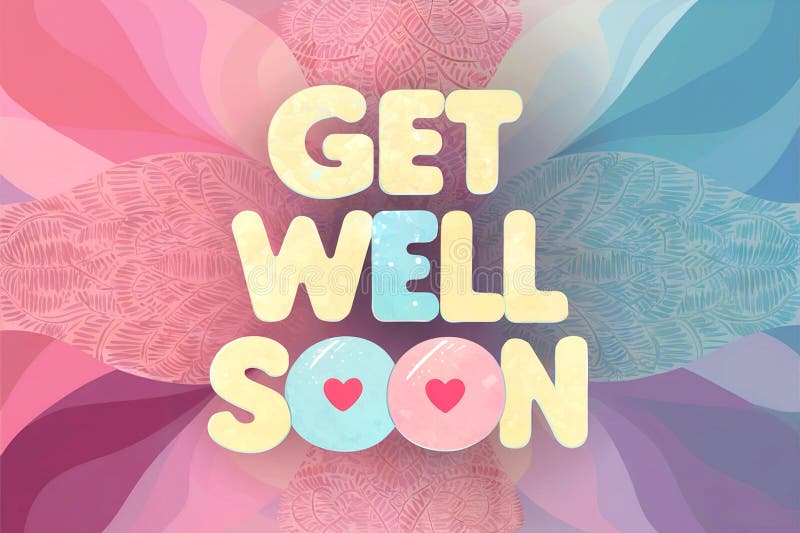 Get Well Soon Greeting Card Art Print Stock Illustration - Illustration ...