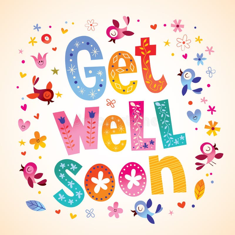 Get well soon card stock vector. Illustration of illness - 44406411