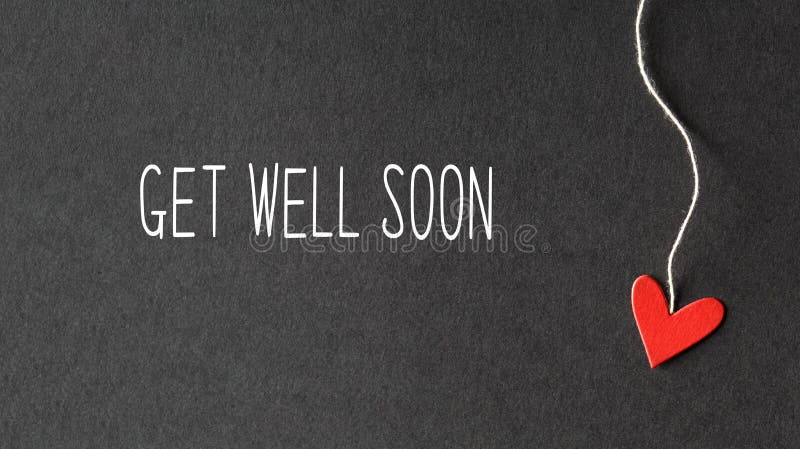 Get Well Soon Message with Paper Hearts Stock Photo - Image of love ...