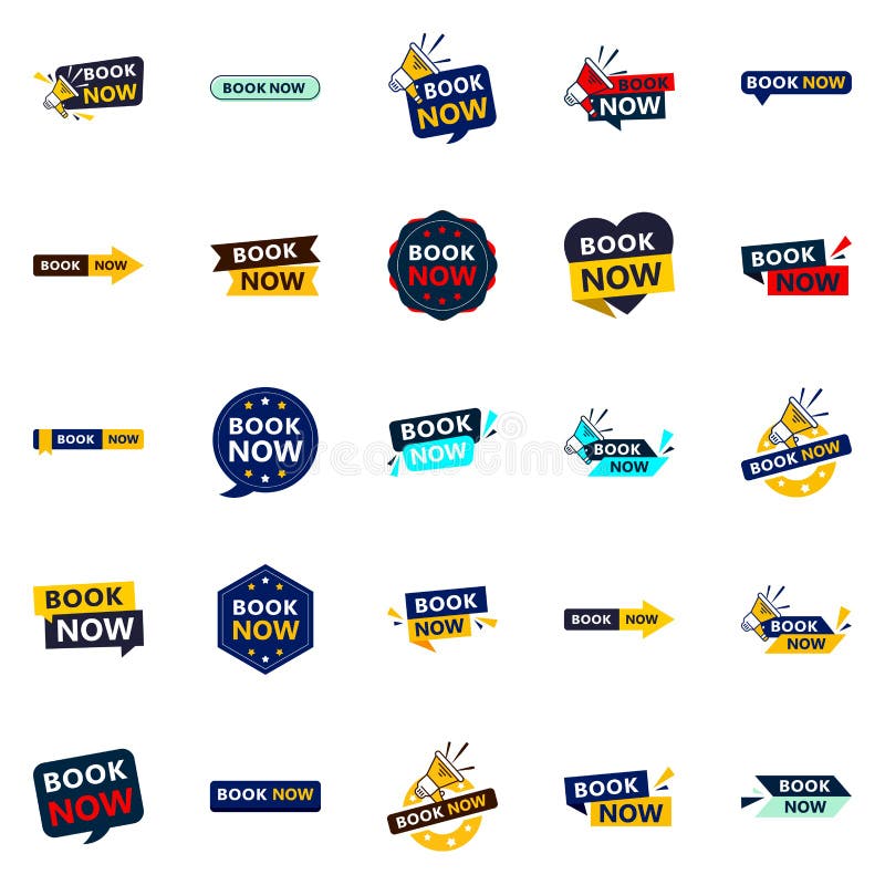 Get Your Customers Booking with Our Pack of 25 Book Now Banners Stock ...
