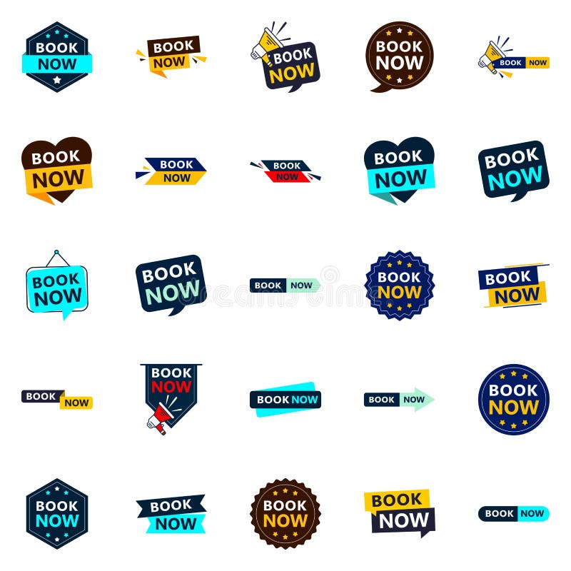 Get Your Customers Booking with Our Pack of 25 Book Now Banners Stock ...