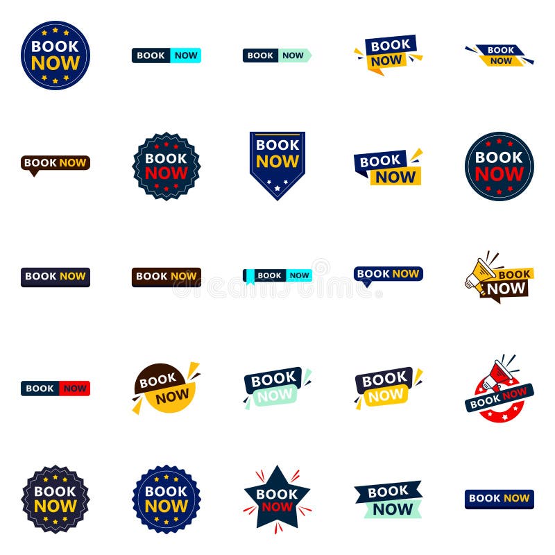 Get Your Customers Booking with Our Pack of 25 Book Now Banners Stock ...