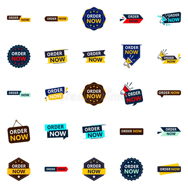 Get Your Customers Ordering with Our Pack of 25 Order Now Banners Stock ...
