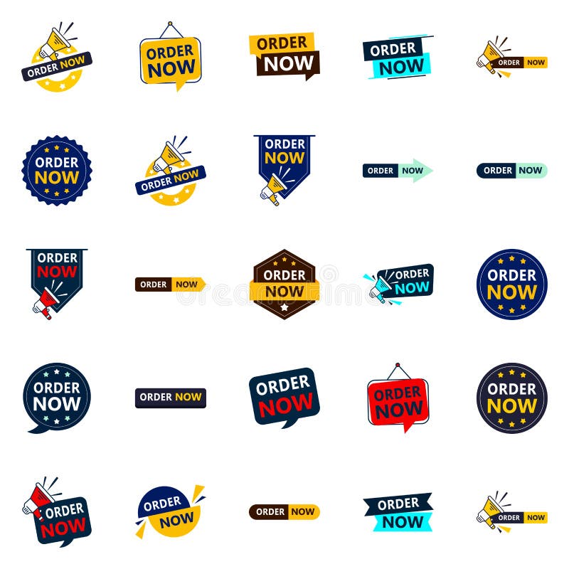 Get Your Customers Ordering with Our Pack of 25 Order Now Banners Stock ...