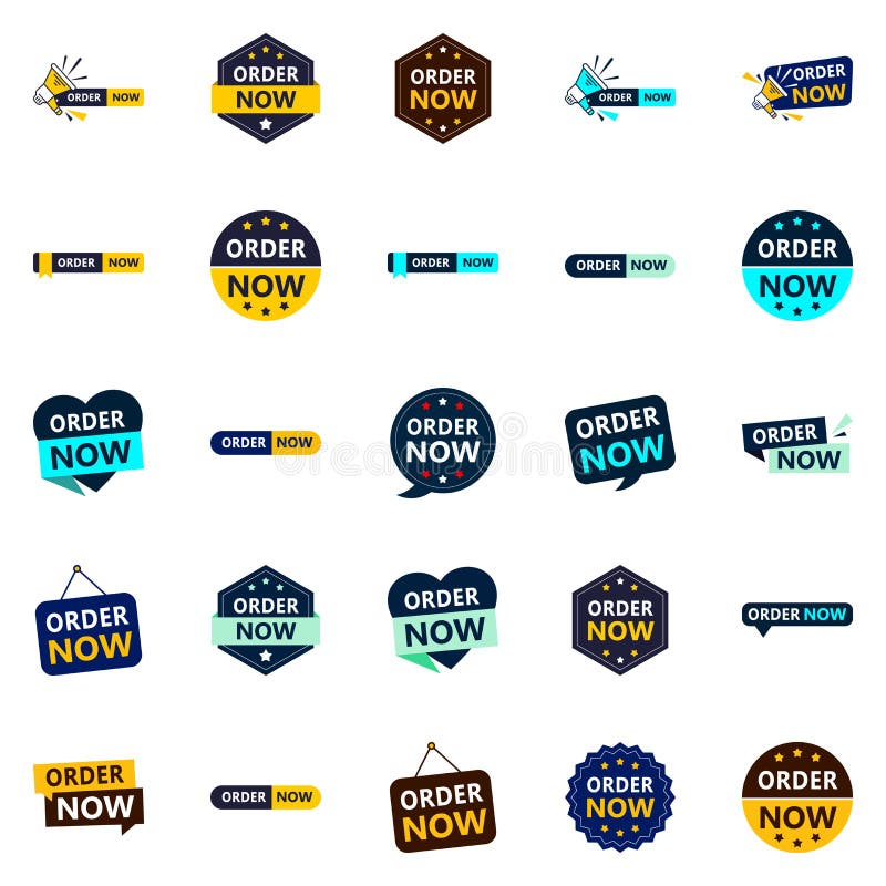 Get Your Customers Ordering with Our Pack of 25 Order Now Banners Stock ...