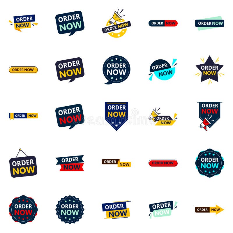 Get Your Customers Ordering with Our Pack of 25 Order Now Banners Stock ...