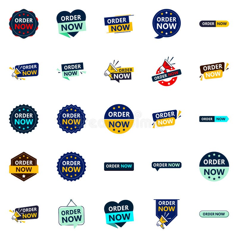 Get Your Customers Ordering with Our Pack of 25 Order Now Banners Stock ...