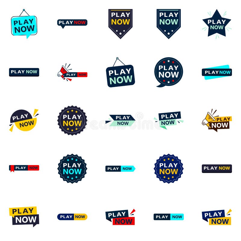 Get Your Customers Playing with Our Pack of 25 Play Now Banners Stock ...