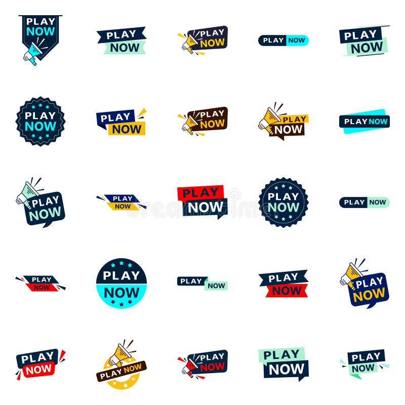 Get Your Customers Playing with Our Pack of 25 Play Now Banners Stock ...
