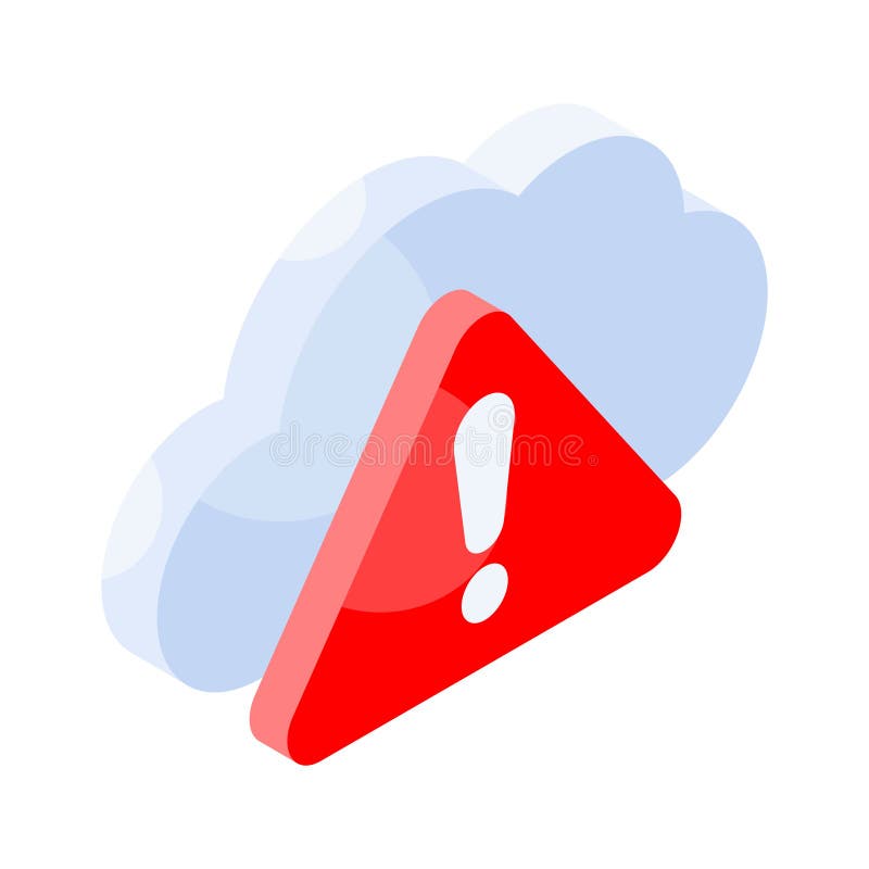 Get Your Hands on this Amazing Icon of Cloud Alert, Cloud Failure Vector Stock Vector ...