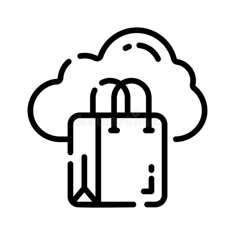 Get Your Hands on Cloud Shopping Line Style Icon Stock Vector ...
